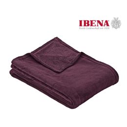 Wohndecke Ibena "Uni Fleecedecke Olbia", lila (dunkelviolett), B:130cm L:180cm, Kunstfaser, Wohndecken, einfarbig schick, Kuscheldecke