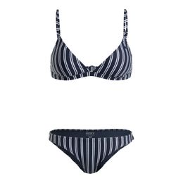 Triangel-Bikini Roxy "Roxy Into The Sun", Damen, Gr. M, Cup B, blau (mood indigo novela stripe vert), 87% Nylon, 13% Elasthan, Bikini-Sets