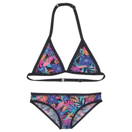 Triangel-Bikini Bench. "Pitch Kids", Kinder, Gr. 158/164, N-Gr, bunt, Polyamid, bedruckt, floral, Bikini-Sets, mit trendigem Dschungeldruck