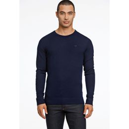 Strickpullover LINDBERGH "LINDBERGH Strickpullover", Herren, Gr. L, blau (navy), Oberstoff: 50% Acryl, 50% Schurwolle (Merino), Rundhals, Langarm, Pullover