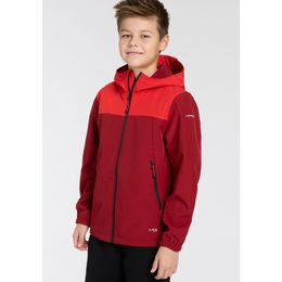 Softshelljacke Icepeak "KONAN JR", Kinder, Gr. 164 (158), lila (cranberry), Softshell, Obermaterial: 95% Polyester, 5% Elasthan, sportlich, hoch geschlossener Ausschnitt, Langarm Bündchen, Jacken