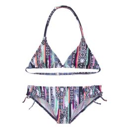 Triangel-Bikini s.Oliver "Ice Kids", Kinder, Gr. 134/140, N-Gr, blau (marine, bedruckt), Polyamid, bedruckt, gestreift, Bikini-Sets, mit detailliertem Druck