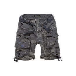 Cargoshorts Brandit "Brandit Herren Savage Vintage Cargo Shorts", Herren, Gr. 4XL, US-Größen, grün (schwarzcamo), 100% Baumwolle, loose fit, Hosen