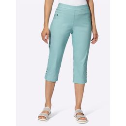 Caprihose Classic Basics, Damen, Gr. 54, Normalgrößen, grün (mint), 74% Viskose, 23% Polyamid, 3% Elasthan, unifarben, 3/4-Länge, Hosen