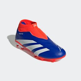 Fußballschuh adidas Performance "PREDATOR LEAGUE LACELESS KIDS FG", Gr. 32, blau (lucid blau, cloud weiß, solar rot), Synthetik, Textil, sportlich, Schuhe