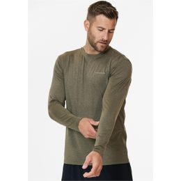 Langarmshirt Endurance "Mell", Herren, Gr. S, grün (olivgrün), 92% Polyester, 8% Elasthan, meliert, sportlich, normal, Rundhals, Langarm, Shirts, mit innovativer QUICK DRY-Technologie