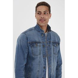 Jeansjacke Blend "BHNARIL", Herren, Gr. S (40/42), blau (denim middle blau), Denim/Jeans, Obermaterial: 99% Baumwolle, 1% Elasthan, Abriebeffekte, modisch, schmal, Langarm 1-Knopf-Manschette, Jacken, washed