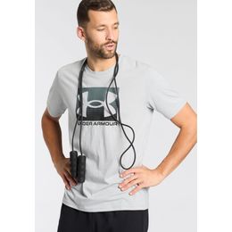 T-Shirt Under Armour "UA M BOXED SPORTS UPDATED SS", Herren, Gr. M, grau (mod gray lig), Single Jersey, Obermaterial: 60% Baumwolle, 40% Polyester, sportlich, Rundhals, Kurzarm eingesetzt eingefasste Kante, Shirts