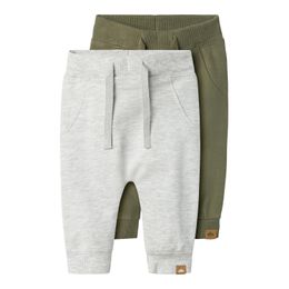 Sweathose name it "NBNTAKKI 2P SWEAT PANT NOOS", Baby, Gr. 104, N-Gr, grau (light grau melange), Sweatware, Obermaterial: 95% Baumwolle, 5% Elasthan, meliert, casual, regular fit, Hosen, im Baggy Fit Style