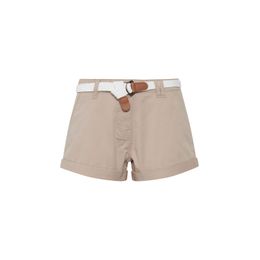 Cargoshorts oxmo "Chinoshorts OXChanett", Damen, Gr. 40, N-Gr, beige (simple tau), Obermaterial: 98% Baumwolle CO. 2% Elasthan EL., casual, regular fit kurz, Hosen