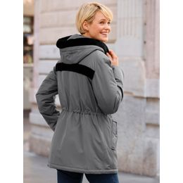 Anorak Classic Basics, Damen, Gr. 46, grau (anthrazit), 100% Polyester, Pelzimitat:100% Polyester, Wattierung:100% Polyester, unifarben, Jacken