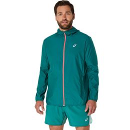 Laufjacke asics "asics CORE JACKET", Herren, Gr. L, rainy lake, Obermaterial: 100% Polyester, sportlich, Jacken