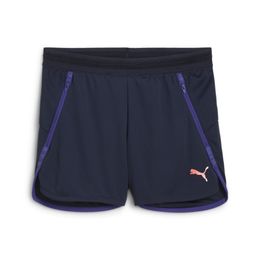 Sporthose Puma "individualBLAZE Shorts Damen", Damen, Gr. L, Normalgrößen, blau (club navy lapis lazuli blau), Obermaterial: 100% Polyester; Taschenfutter: 100% Polyester, unifarben, regular fit, Hosen