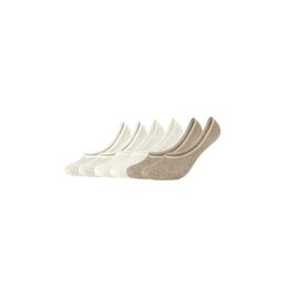 Füßlinge s.Oliver "Füßlinge 6er Pack", Damen, Gr. 35/38, beige (sand melange), 75% Baumwolle 23% Polyester 2% Elasthan, meliert, Socken