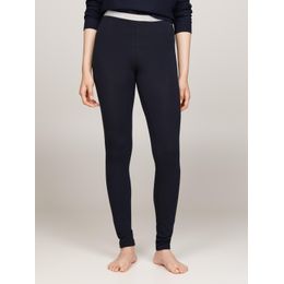 Leggings "LEGGING", Damen, Gr. L (40), N-Gr, blau (desert sky), Jersey, Obermaterial: 95% Baumwolle, 5% Elasthan, Tommy Hilfiger Underwear, unifarben, Basic, körpernah knöchelfrei, Hosen, mit Logo-Schriftzug