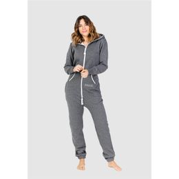 Jumpsuit MONIZ, Baby, Gr. S, EURO-Größen, grau (dunkelgrau), 80% Baumwolle, 20% Polyester, casual, lang, Langarm, Overalls, mit kuscheligem Komfort