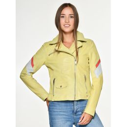 Lederjacke Maze "Reedley", Damen, Gr. S, gelb, Obermaterial: 100% Lammleder; Futter: 100% Polyester, Jacken