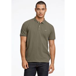 Poloshirt LINDBERGH "LINDBERGH Poloshirt", Herren, Gr. L, grün (army 223), Oberstoff: 95% Baumwolle, 5% Elasthan, lässig geschnitten, Rundhals, Kurzarm, Shirts