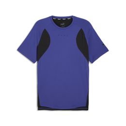 Trainingsshirt Puma "CLOUDSPUN Weiches atmungsaktives T-Shirt Herren", Herren, Gr. L, blau (lapis lazuli blau), Obermaterial: 94% Polyester, 6% Elasthan; Netz: 94% Polyester, 6% Elasthan, regular fit, Rundhals, Kurzarm, Shirts