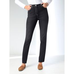 Bequeme Jeans Classic Basics, Damen, Gr. 44, Normalgrößen, schwarz (schwarz, denim), 81% Baumwolle, 17% Polyester, 2% Elasthan, unifarben, lang, Jeans