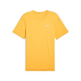 Laufshirt Puma "RUN CLOUDSPUN Kurzärmliges Laufshirt Herren", Herren, Gr. L, orange (sun stream orange), Obermaterial: 94% Polyester, 6% Elasthan, regular fit, Rundhals, Kurzarm, Shirts