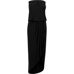 Shirtkleid Urban Classics "Urban Classics Damen Ladies Viscose Bandeau Dress", Damen, Gr. L, US-Größen, schwarz, 95% Viskose, 5% Elasthan, unifarben, klassisch, loose fit, ohne Ärmel, Kleider