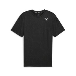 Yogashirt Puma "STUDIO CLOUDSPUN T-Shirt mit Print Herren", Herren, Gr. M, schwarz, Obermaterial: 6% Elasthan, 94% Polyester; Hinterer Einsatz: 94% Polyester, 6% Elasthan, regular fit, Rundhals, Kurzarm, Shirts