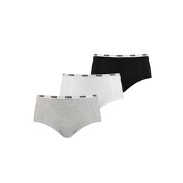 Panty Puma "Panty 3er Pack", Damen, Gr. L, grau (grau, weiß, schwarz), Obermaterial: 95% Baumwolle CO. 5% Elasthan EL., Unterhosen