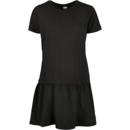 Shirtkleid Urban Classics "Urban Classics Damen Ladies Valance Tee Dress", Damen, Gr. L, US-Größen, schwarz, 100% Baumwolle, unifarben, klassisch, loose fit, Rundhals, Kurzarm, Kleider