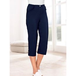 Caprihose Classic Basics, Damen, Gr. 48, Normalgrößen, blau (marine), 100% Polyester, unifarben, 3/4-Länge, Hosen