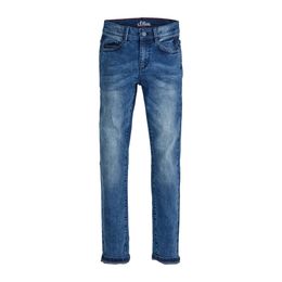 Regular-fit-Jeans s.Oliver JUNIOR, Jungen, Gr. 134, N-Gr, blau, Obermaterial: 80% Baumwolle, 19% Polyester, 1% Elasthan, casual, regular fit, Jeans, mit authentischer Waschung