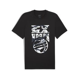 Trainingsshirt Puma "The Hooper Basketball-T-Shirt Herren", Herren, Gr. L, schwarz, Obermaterial: 100% Baumwolle; Rippe: 29% Polyester, 71% Baumwolle, clean, regular fit, Rundhals, Langarm, Shirts