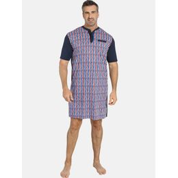 Pyjama CHARLES COLBY "Nachthemd LORD KENDRY", Herren, Gr. 4XL, blau (blau gemustert), Obermaterial: 100% Baumwolle CO., Homewear-Sets