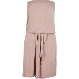 Shirtkleid Urban Classics "Urban Classics Damen Ladies Viscose Short Bandeau Dress", Damen, Gr. L, US-Größen, rosa (duskrose), 95% Viskose, 5% Elasthan, unifarben, klassisch, loose fit, ohne Ärmel, Kleider