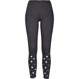 Leggings Urban Classics "Urban Classics Damen Ladies Eyelet Leggings", Damen, Gr. S, US-Größen, schwarz, 95% Baumwolle, 5% Elasthan, unifarben, slim fit, Hosen