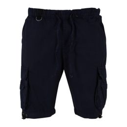 Stoffhose Urban Classics "Urban Classics Herren Double Pocket Cargo Shorts", Herren, Gr. L, US-Größen, blau (navy), 100% Baumwolle, unifarben, normal, Hosen