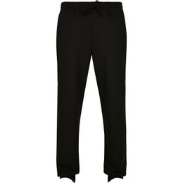 Stoffhose Urban Classics "Urban Classics Herren Tapered Jogger Pants", Herren, Gr. M, US-Größen, schwarz, 75% Polyester, 19% Viskose, 6% Elasthan, unifarben, normal, Hosen