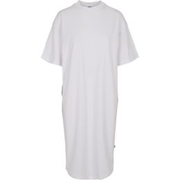 Shirtkleid Urban Classics "Urban Classics Damen Ladies Organic Long Oversized Tee Dress", Damen, Gr. L, US-Größen, weiß, 100% Baumwolle, unifarben, klassisch, oversize, Rundhals, Kurzarm, Kleider