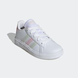 Sneaker adidas Sportswear "GRAND COURT LIFESTYLE TENNIS LACE-UP", Gr. 32, weiß (cloud weiß, crystal jade, clear pink), Synthetik, Textil, sportlich, Schuhe, Design auf den Spuren des adidas Superstar