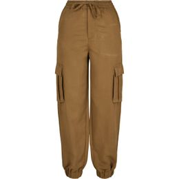 Cargohose Urban Classics "Urban Classics Damen Ladies Viscose Twill Cargo Pants", Damen, Gr. M, US-Größen, grün (summerolive), 69% Viskose, 31% Polyester, unifarben, normal, Hosen