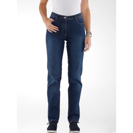 Bequeme Jeans Classic Basics, Damen, Gr. 21, Kurzgrößen, blau (blau, stone, washed), 81% Baumwolle, 17% Polyester, 2% Elasthan, unifarben, lang, Jeans