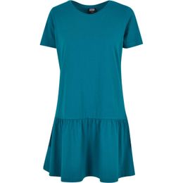 Shirtkleid Urban Classics "Urban Classics Damen Ladies Valance Tee Dress", Damen, Gr. L, US-Größen, grün (watergrün), 100% Baumwolle, unifarben, klassisch, loose fit, Rundhals, Kurzarm, Kleider