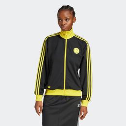 Outdoorjacke adidas originals "SMILEY TRACKTOP", Damen, Gr. M, schwarz, Obermaterial: 94% Polyester, 6% Elasthan, sportlich, Jacken