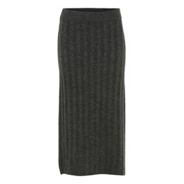 Bleistiftrock B.Young "Bleistiftrock BYMARIANNE SLIM SKIRT -", Damen, Gr. L, grau (dunkelgrau melange), Obermaterial: 54% Polyester PES. 36% Polyacryl PAN. 8% Wolle WO. 2% Elasthan EL., Basic, slim fit wadenlang, Röcke