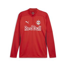 T-Shirt Puma "FC Red Bull Salzburg Trainingsoberteil mit viertellangem", Herren, Gr. L, bunt (rot navy blau), Obermaterial: 100% Polyester; Ärmel: 100% Polyester; Einsatz: 100% Polyester, slim fit, Rundhals, Langarm, Shirts