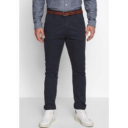 Stoffhose INDICODE "Gower", Herren, Gr. 28, Länge 34, blau (navy), Web, Obermaterial: 98% Baumwolle, 2% Elasthan, unifarben, modisch, schmal, Hosen