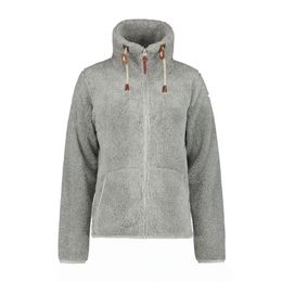 Fleecejacke Icepeak "COLONY", Damen, Gr. L, grau (light grau), Fleece, Obermaterial: 100% Polyester, sportlich, regular fit hüftlang, Langarm eingefasste Kante, Jacken, mit Kordel