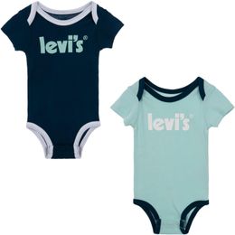 Kurzarmbody LEVI'S KIDS, Baby, Gr. 1 (62/68), N-Gr, blau (blau, mint), Jersey, Obermaterial: 100% Baumwolle, Basic, Basic, Rundhals, Kurzarm, Bodies, UNISEX