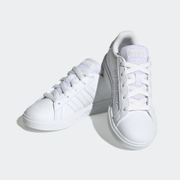 Sneaker adidas Sportswear "GRAND COURT LIFESTYLE TENNIS LACE-UP", Gr. 32, weiß (cloud weiß, cloud weiß, grau one), Synthetik, Textil, sportlich, Schuhe, Design auf den Spuren des adidas Superstar