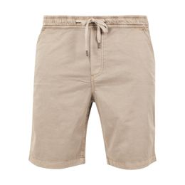 Stoffhose Urban Classics "Urban Classics Herren Stretch Twill Joggshorts", Herren, Gr. L, US-Größen, beige (sand), 98% Baumwolle, 2% Elasthan, unifarben, normal, Hosen